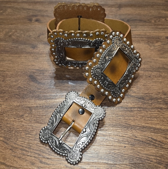 Lucky & Blessed | Accessories | Lucky Blessed L B Brown Studded Leather ...